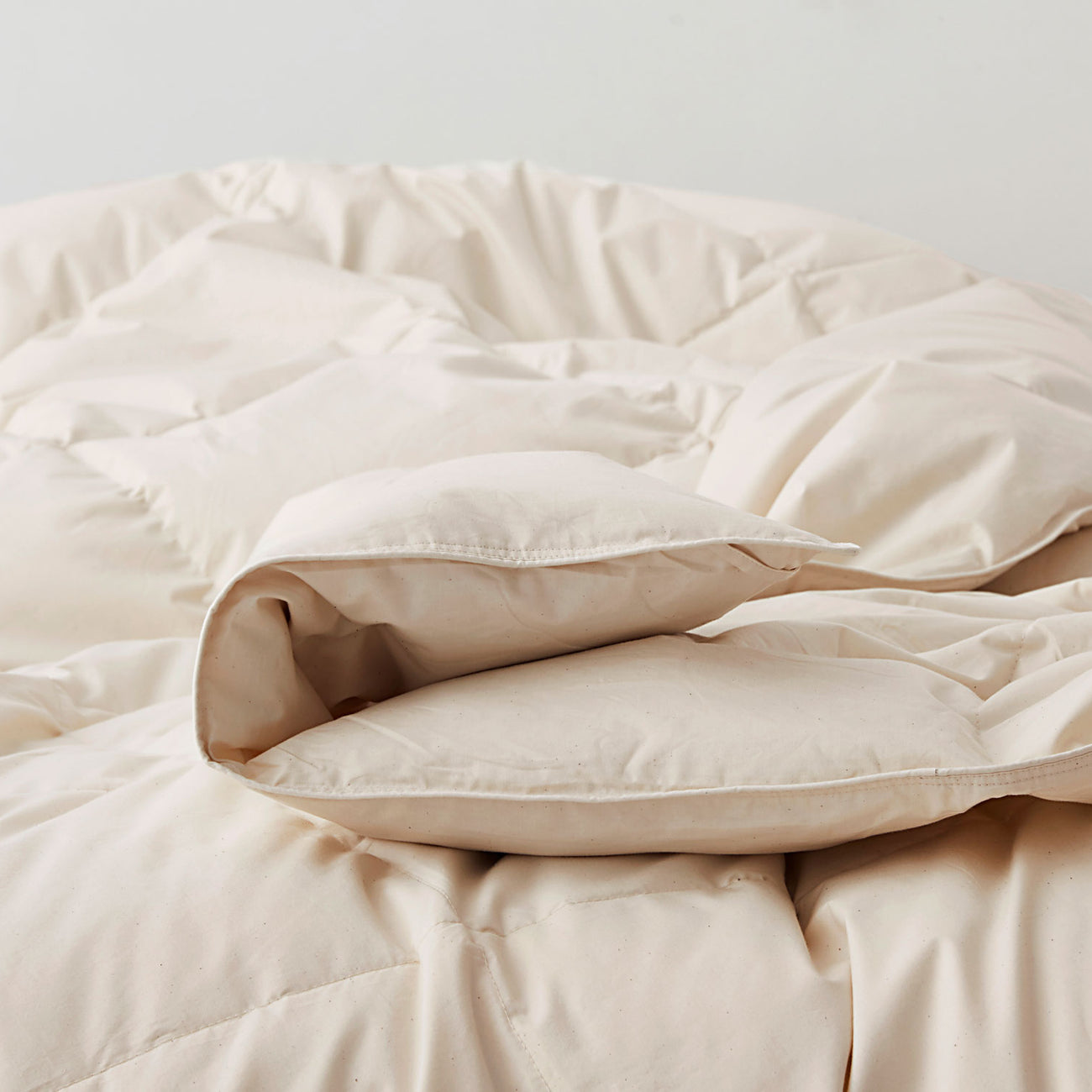 All Season Organic Cotton Comforter Filled with Down and Feather Fiber ...